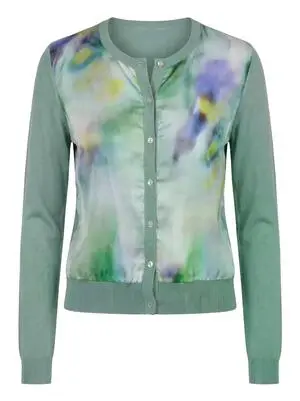 IN BED WITH YOU Abstract Print Button-up Cardigan - Green