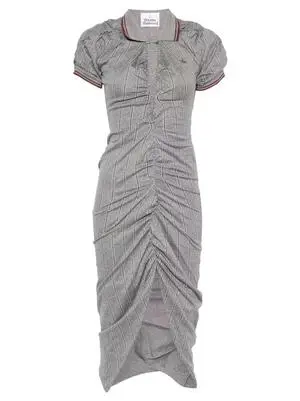 VIVIENNE WESTWOOD Vivienne Westwood Ruched Asymmetric Midi Dress Grey