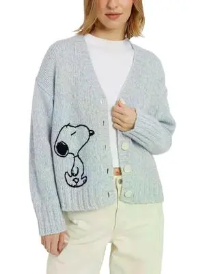 Chinti & Parker Snoopy Marl-knit Cardigan - Blue
