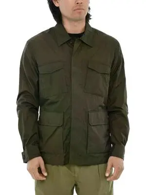 Woolrich Utility Military Jacket With Crinkled Texture - Green