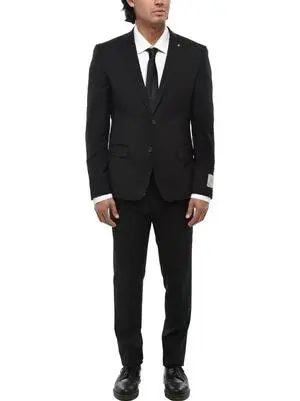 Corneliani Single-breasted Virgin-wool Suit - Black