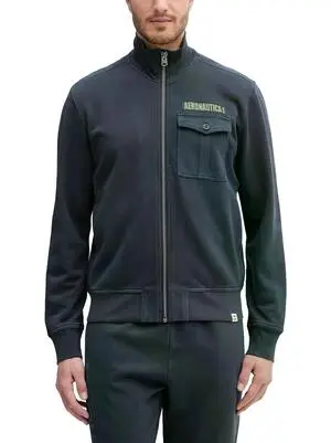 AERONAUTICA MILITARE Logo Patch Zip-up Sweater - Blue