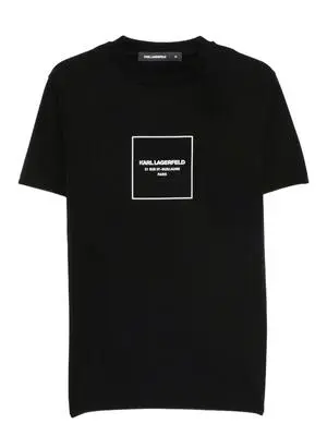 Karl Lagerfeld Logo-print Crew-neck Cotton T-shirt - Black