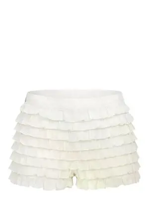 LoveShackFancy LoveShackFancy Prudence Ruffled Shorts White