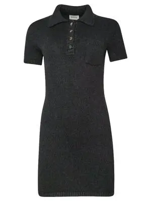 Khaite Nehra Ribbed-knit Mini Dress - Grey