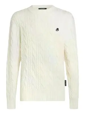 Karl Lagerfeld Kameo" Cable Knit Sweater - Neutrals