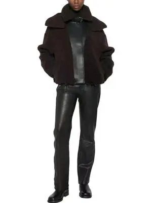 Sportmax Faux-shearling Jacket With Buckled Collar - Brown