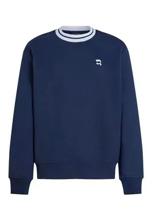 Karl Lagerfeld Ikon Striped-neck Sweatshirt - Blue