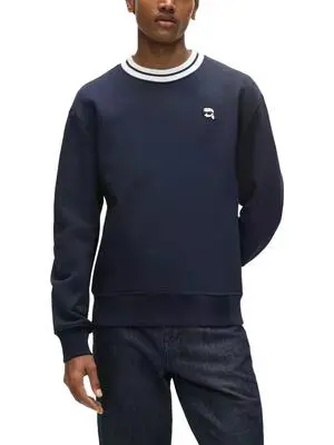 Karl Lagerfeld Ikon Striped-neck Sweatshirt - Blue