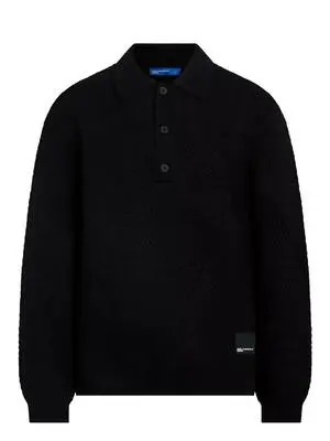 Karl Lagerfeld Long-sleeved Knit Polo - Black
