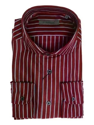 Corneliani Striped French-collar Shirt - Red