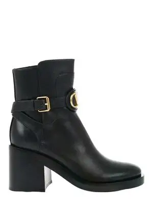 Valentino Garavani Vlogo Signature Leather Ankle Boots - Black