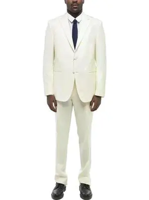 Corneliani Peak-lapel Virgin-wool Suit - White