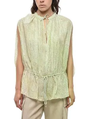 Stella McCartney Sleeveless Blouse With Metallic Lurex Detail - Green