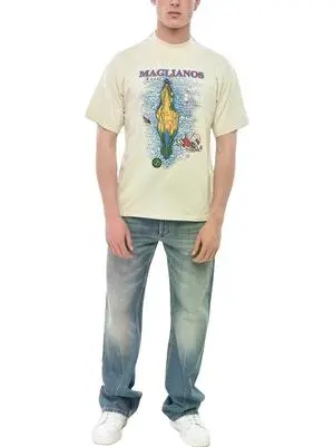 MAGLIANO Logo-print Crew-neck T-shirt - Neutrals
