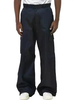 Off-White Embroidered Drawstring-hem Cargo Trousers - Blue