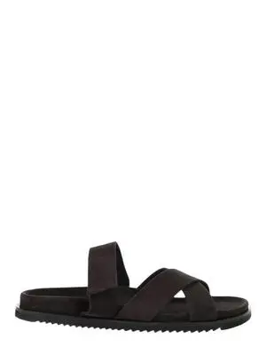Corneliani Criss-cross Suede Sandals - Brown
