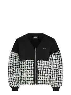 Karl Lagerfeld Bouclé Zip-up Sweatshirt - Black