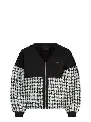 Karl Lagerfeld Karl Lagerfeld Bouclé Zip-Up Sweatshirt Black