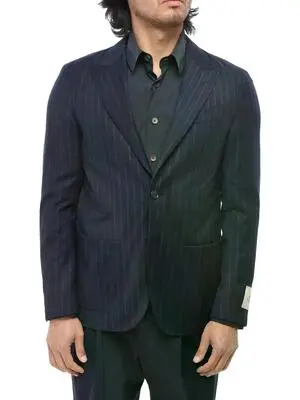Corneliani Pinstriped Peak-lapel Blazer - Blue