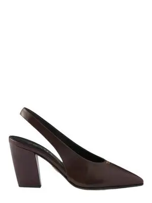 Prada Leather Slingback Pumps - Brown