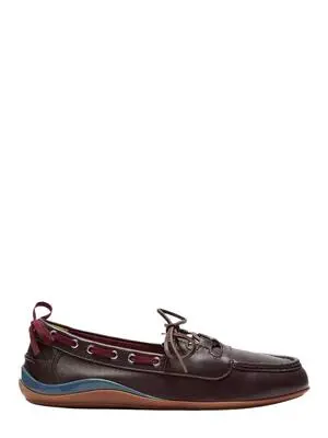 LILI CURIA Mara Leather Boat Shoes - Red