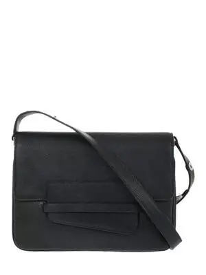 Il Bisonte Hammered-texture Leather Shoulder Bag - Black