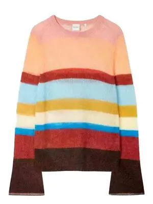 Paul Smith Alpaca-wool Blend Signature Stripe Crewneck Sweater - Brown