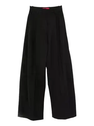 THELATEST E-billie Pleated Tailored Wide Leg Trousers - Black