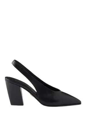 Prada Leather Slingback Pumps - Black