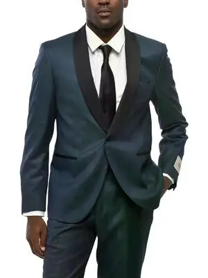 Corneliani Satin Shawl-lapel Suit - Blue