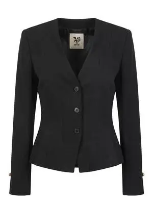 ANIYE BY Dafne Peplum Button-fastening Jacket - Black