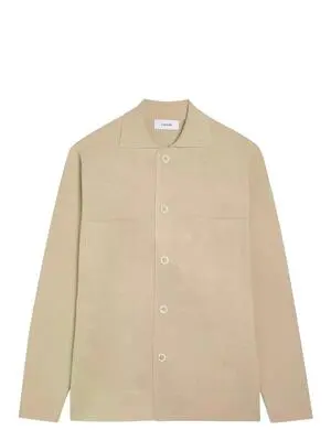 LARDINI Knitted Button-up Shirt Jacket - Neutrals