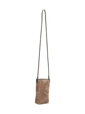 Brunello Cucinelli Suede Monili-embellished Cross Body Bag - Brown