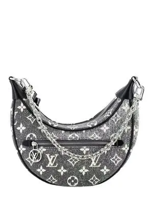 LOUIS VUITTON Loop Handbag Monogram Jacquard Denim Hobo Bag - Grey