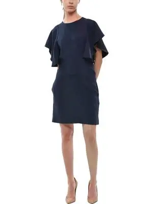Stella McCartney Lana Mini Sheath Dress With Ruffled Sleeves - Blue