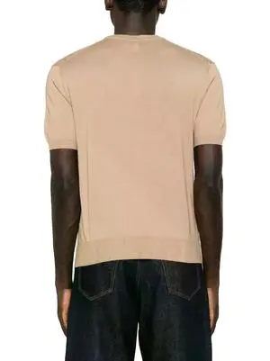 Canali Diamond-knit Short-sleeve T-shirt - Neutrals