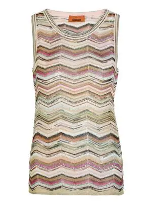 Missoni Sequin-embellished Zigzag Tank Top - Neutrals