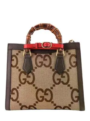 Gucci Diana Nm Bamboo Handle Jumbo Gg Canvas Tote Bag - Brown