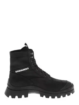Dsquared2 Lace-up Calf Leather Combat Boots - Black