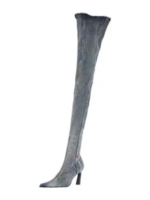 DIESEL® D-dallas Pointed-toe Denim Boots - Blue