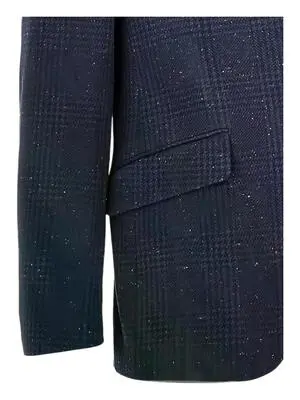 Etro Checked Single-breasted Blazer - Blue
