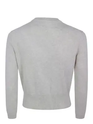 MARANT ETOILE Newton Logo Intarsia Cardigan - Grey
