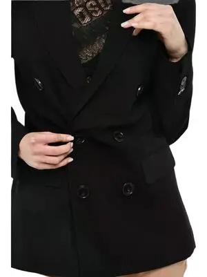 Dsquared2 Asymmetric Double-breasted Jacket - Black