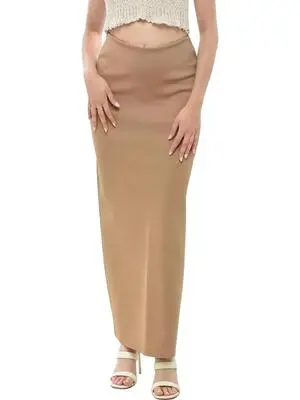 Max Mara Knit Maxi Pencil Skirt - Brown
