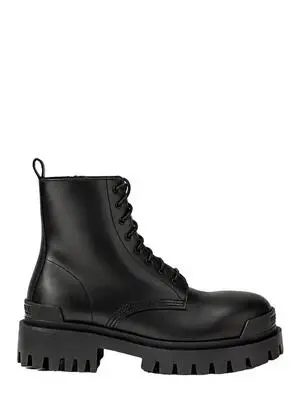 Balenciaga Strike Lace-up Ankle Boots - Black