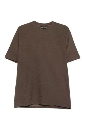 Giorgio Armani Chevron-knit T-shirt - Brown