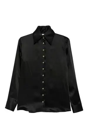 Khaite Ivy Satin Shirt - Black