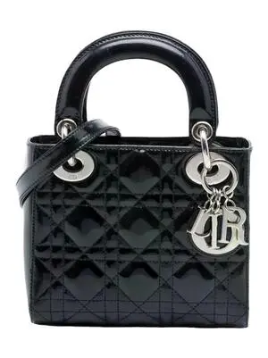 Dior Mini Patent Cannage Lady Satchel - Black