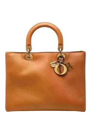 DIOR Christian Dior 2002 Large Calfskin Lady Dior Satchel
